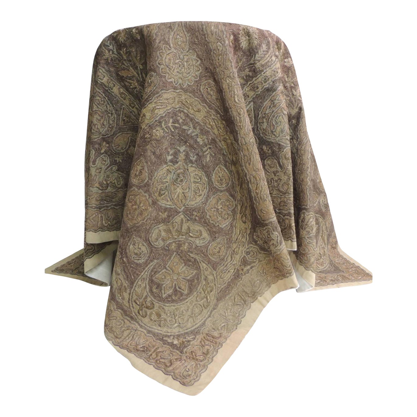 Turkish Ottoman Empire Antique Embroidery Cloth with Metallic Threads ...