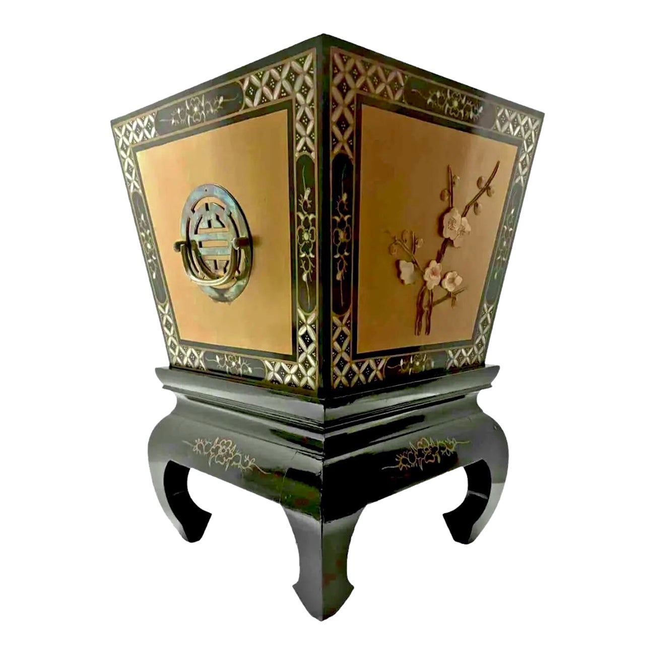 Vintage Japanese Lacquer and Mother of Pearl Planter With Designated ...