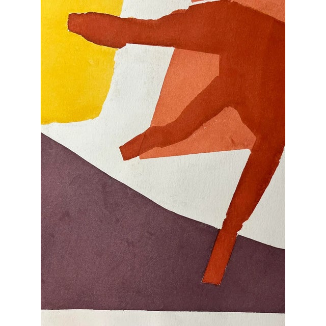 Vintage Abstract Figural Watercolor Painting by Roger Stokes 22" X 32 ...