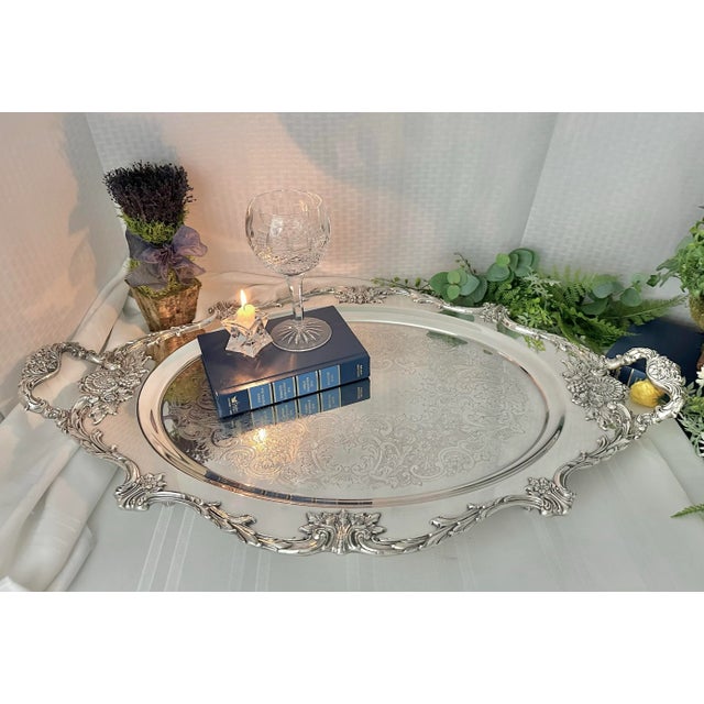Vintage Wallace Silver Plated Christopher Wren Tea Service Tray | Chairish