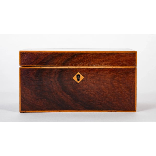 19th Century English Regency Mahogany Box With Satinwood Inlay | Chairish