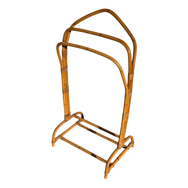 French Rattan Valet Stand, 1960s | Chairish