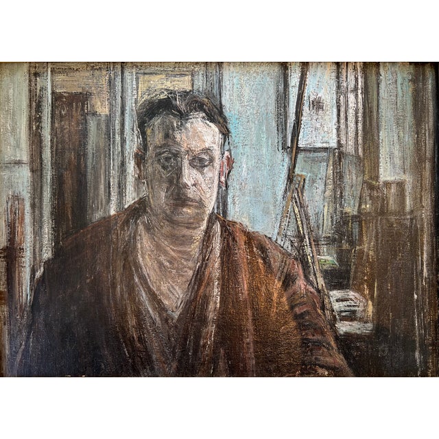 1950s Expressionist Self-Portrait Oil Painting by Gaston Louis Roux ...