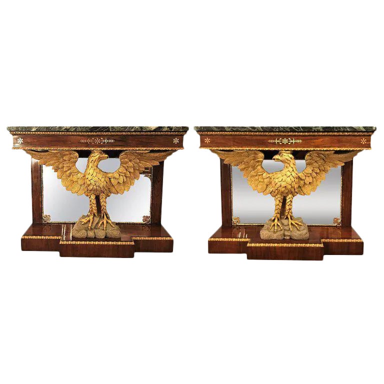 Monumental Federal Style Console Table with Carved Opposing Eagles - a ...