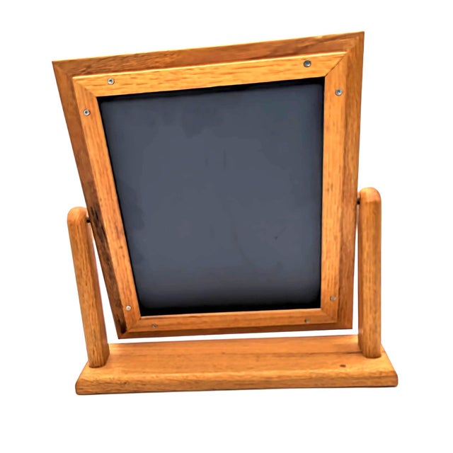 1970s Artisan-Carved Wood Cheval Vanity Dresser Shaving Mirror | Chairish