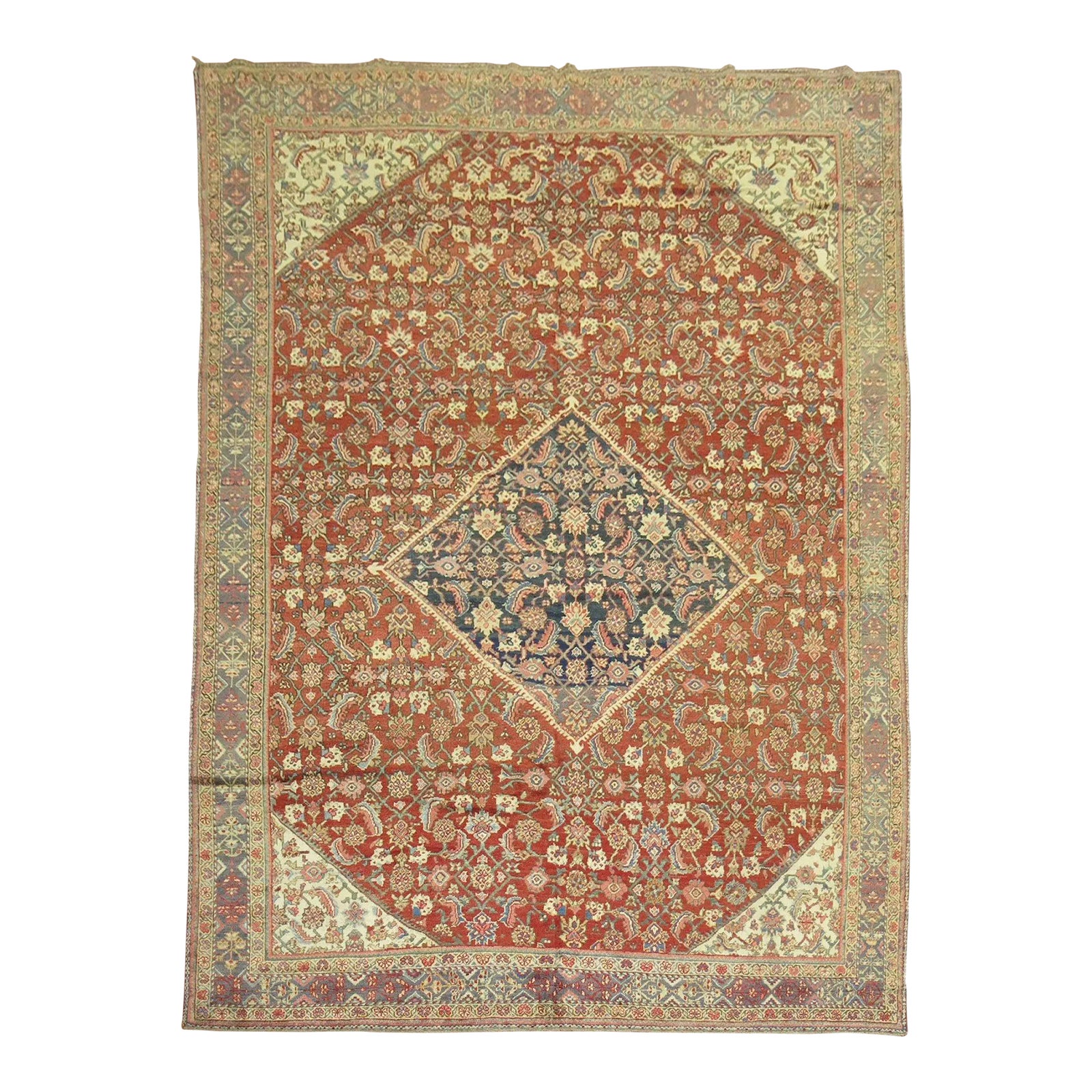 Early 20th Century Antique Persian Mahal Rug 8'9'' X 12' | Chairish