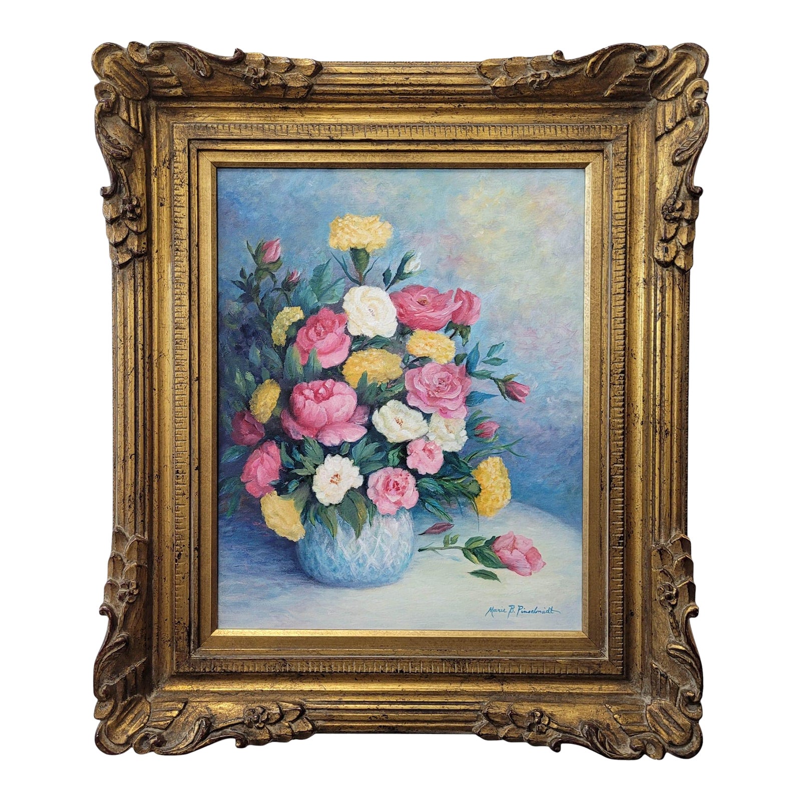 Mid 20th Century Marie Bush Pinschmidt, Floral Still Life, Oil on ...