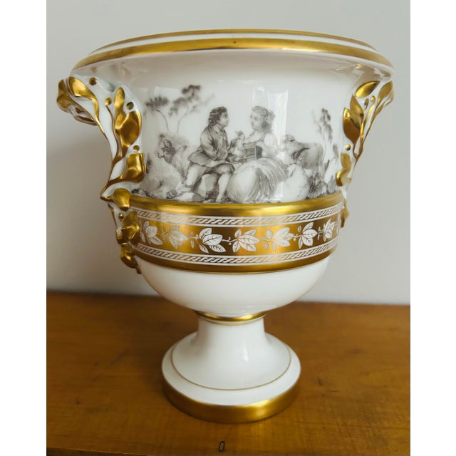 Vintage Royale Limoges Gold & White Porcelain Urn Pedestal Planter ...