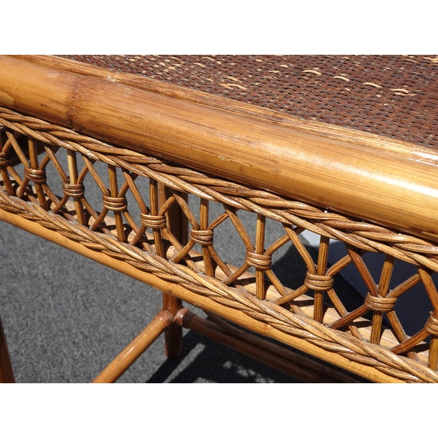 Vintage Mid Century Bamboo Rattan Side Table ~ End Table | Chairish