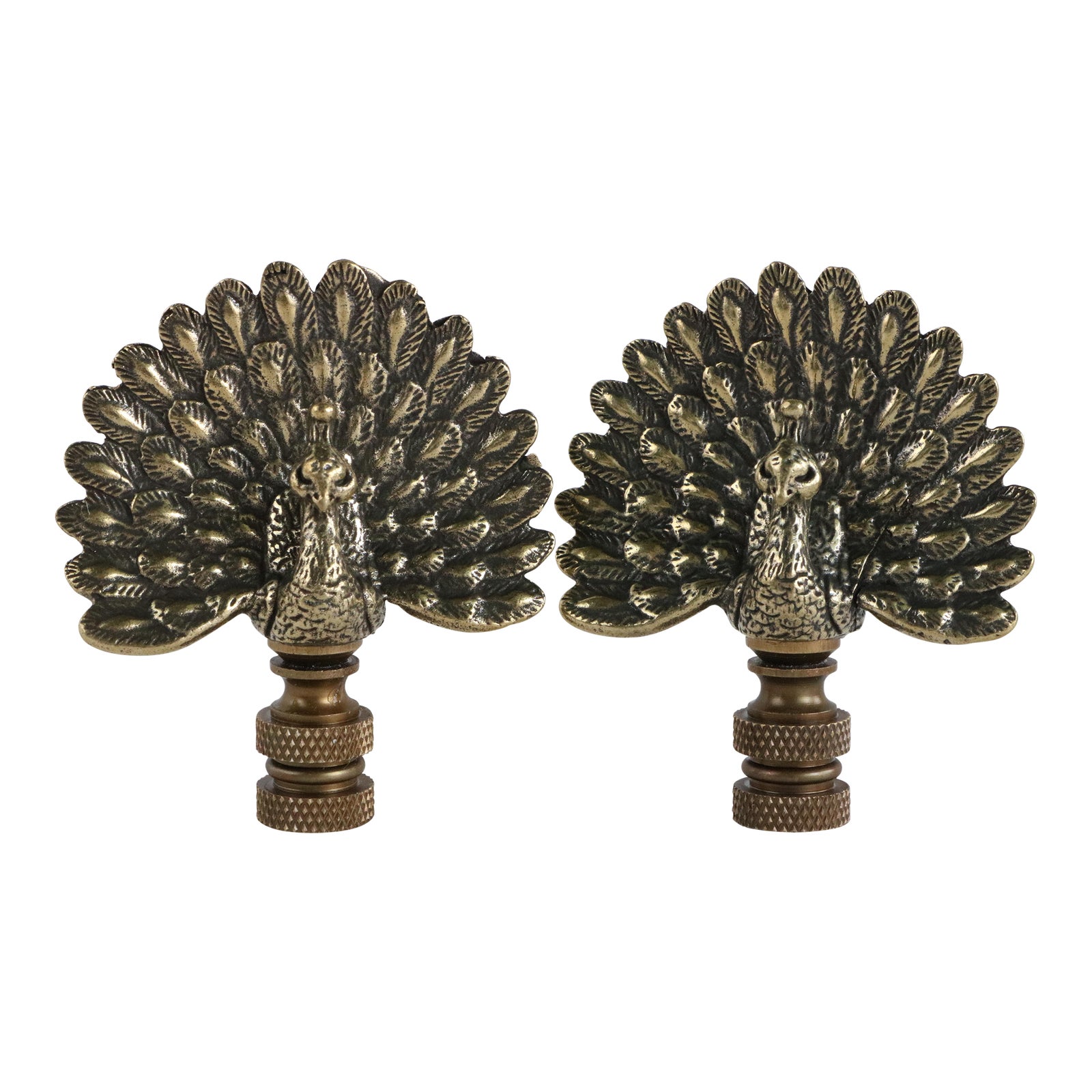 Peacock Lamp Finials - a Pair | Chairish