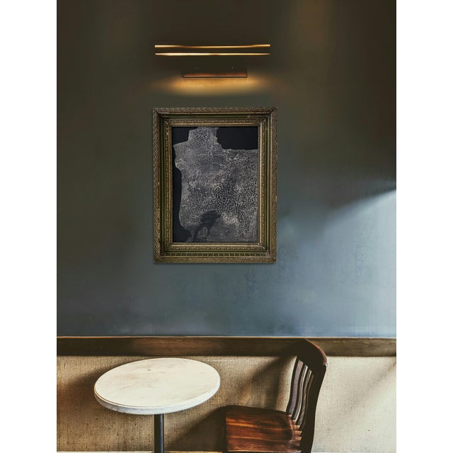 "Rhino" Black Abstract Painting in Antique Frame, Transitional Wall Art ...