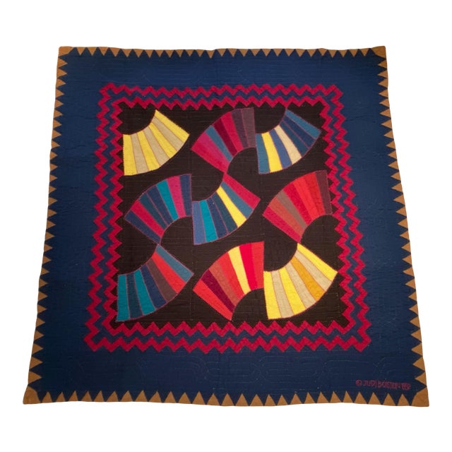 Vintage 1990s Judi Boisson Hand-Stitched American Country Throw Quilt ...