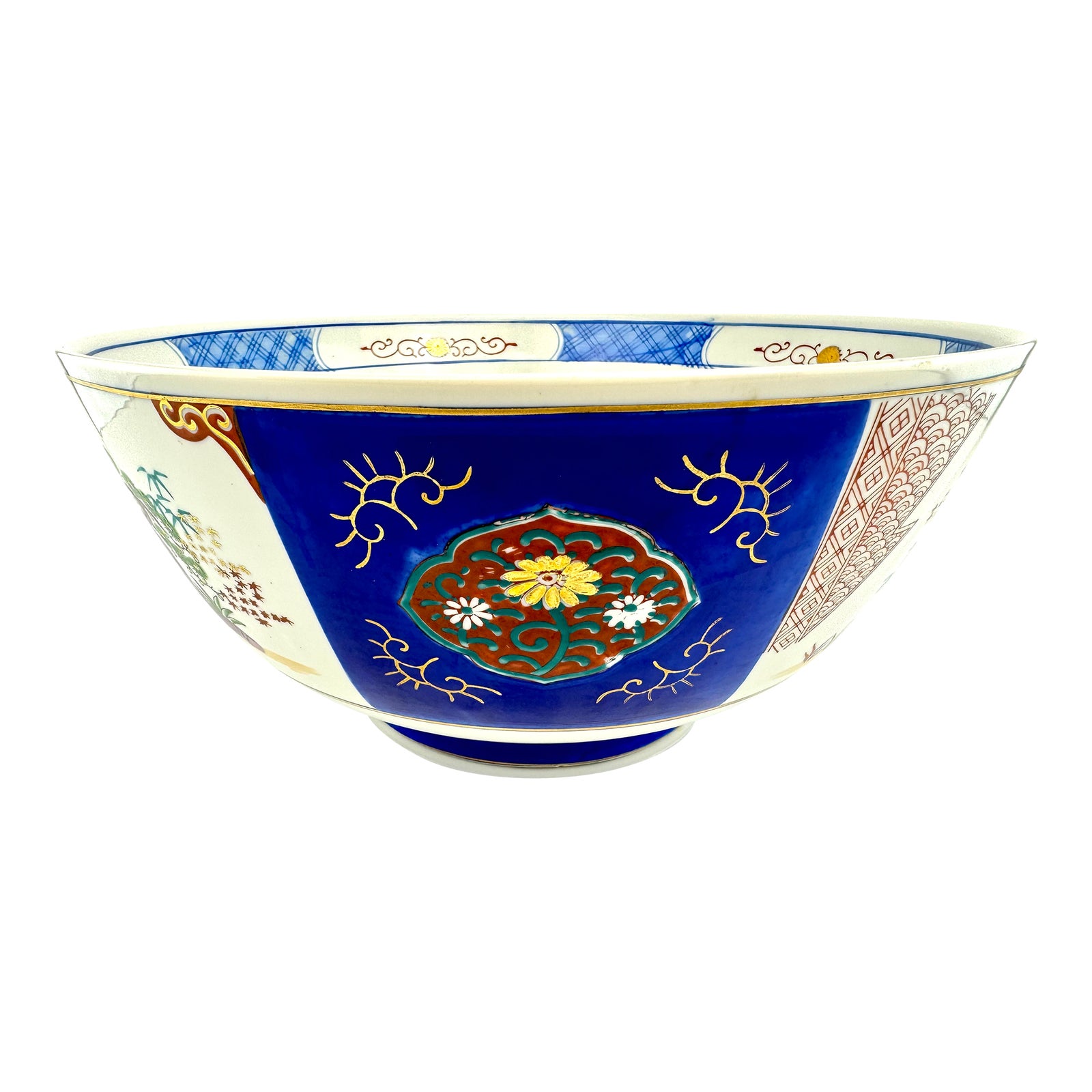 Vintage Large Porcelain Asian Decorative Bowl | Chairish