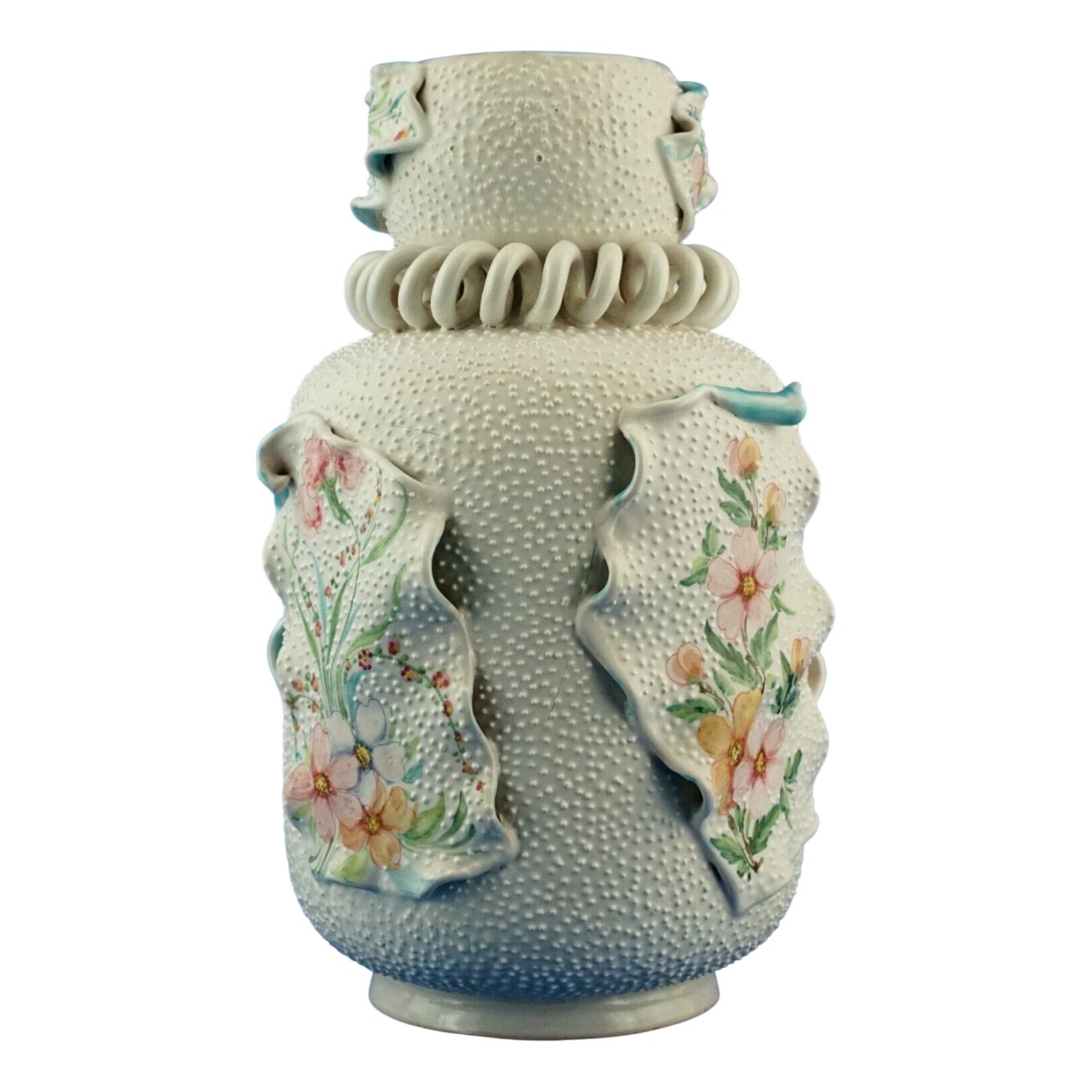 Large Vintage Ceramic Vase with Bas-Reliefs by Serafino Volpi for ...