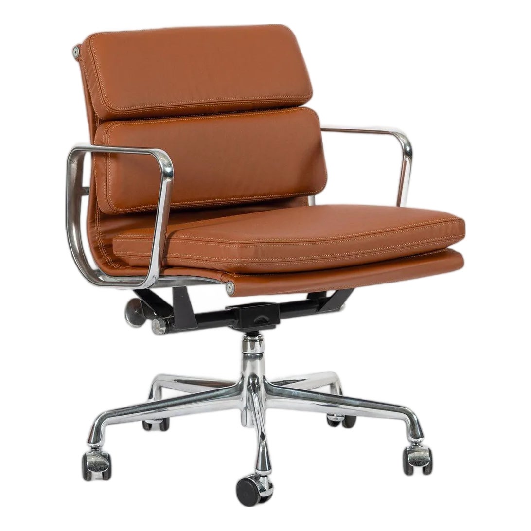 Eames for Herman Miller Brown Leather Office Chair Aluminum Group 2000s ...