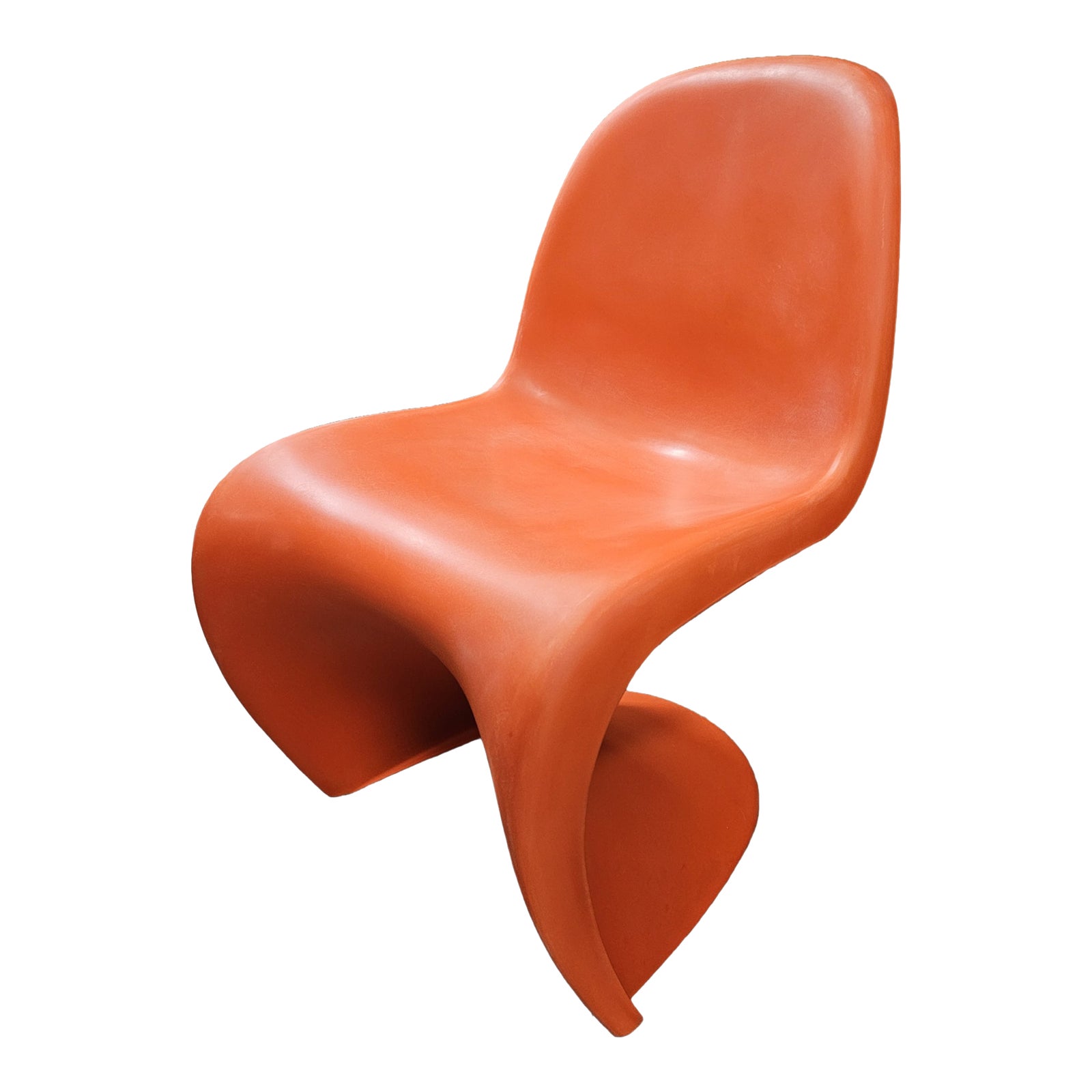 60s Mid Century Modern Orange Verner Panton Jr. “s” Chair | Chairish