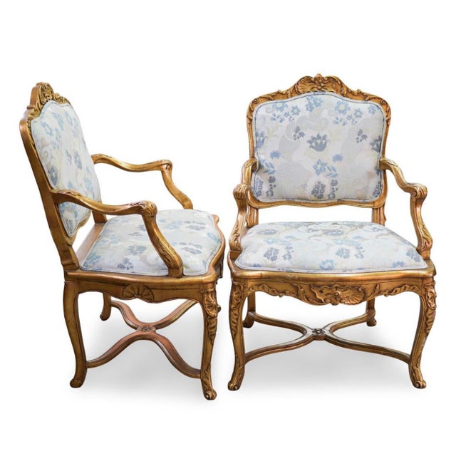 Rococo Style Armchairs- a Pair | Chairish