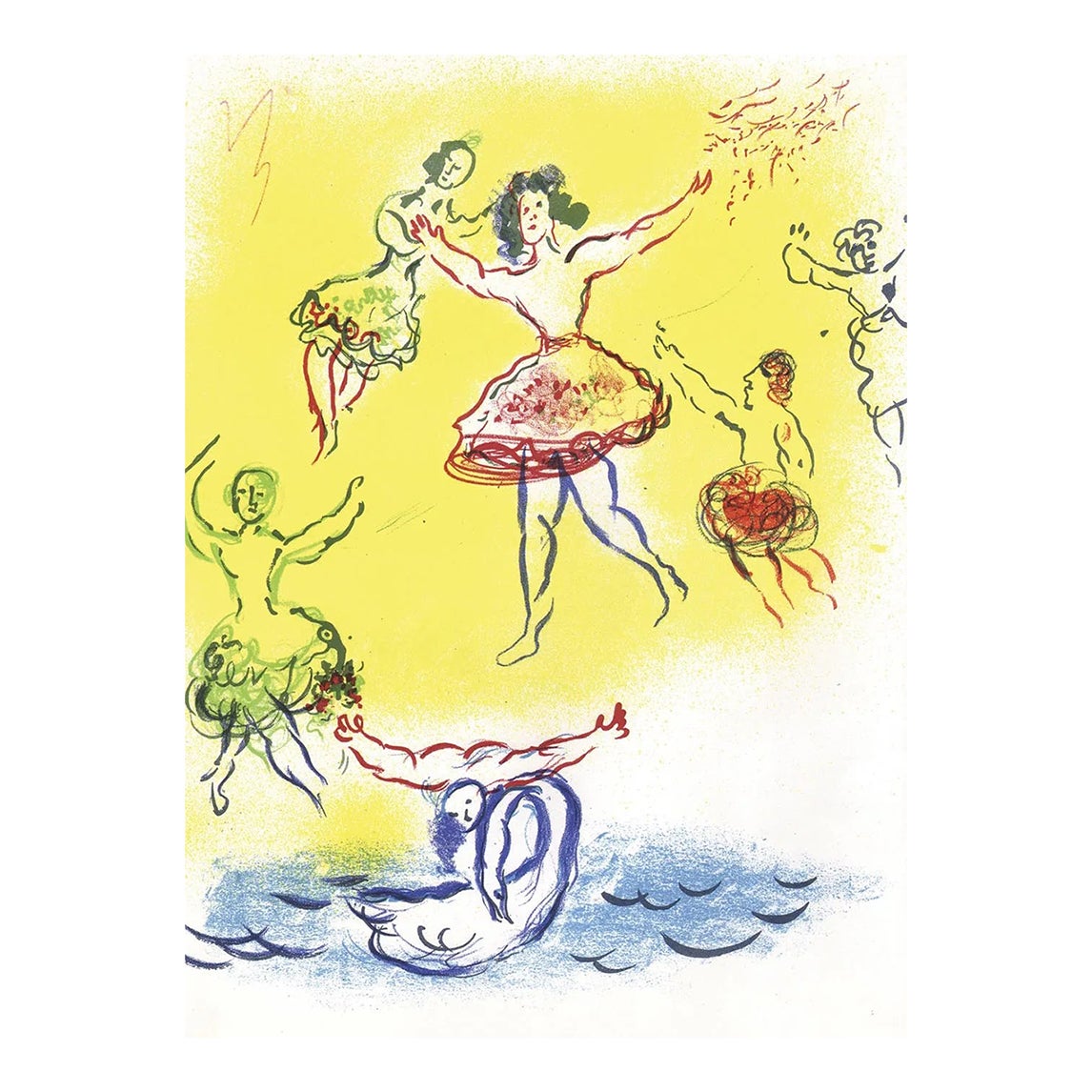 Chagall Lithograph Swan of the Lake, Paris Opera 1966 | Chairish