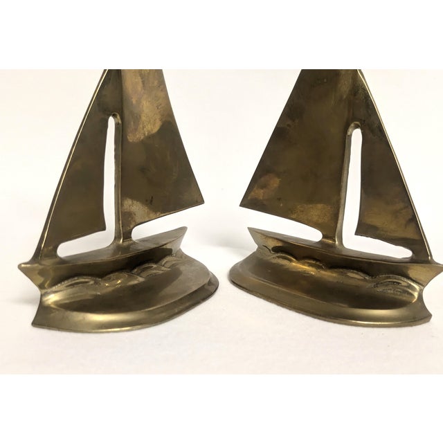 Brass Sailboat Bookends - a Pair | Chairish