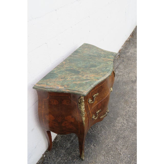 French Marble Top Bombay Serpentine Inlay Commode Dresser Bathroom ...