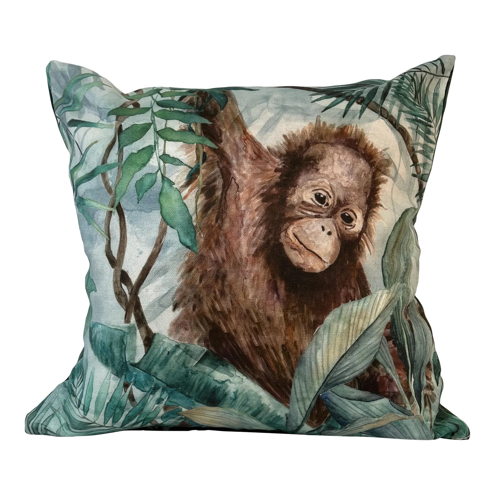 16" Square Decorative Toss Pillow Embellished With a Playful Young ...