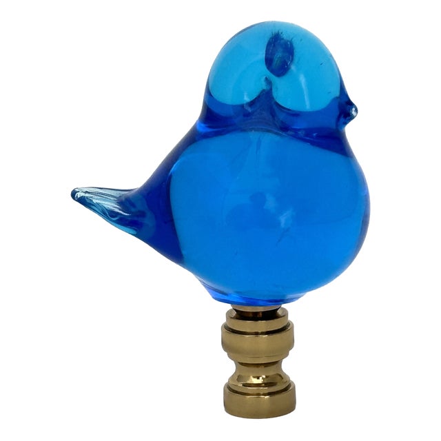 Glass Bird Lamp Finial on Brass Hardware | Chairish