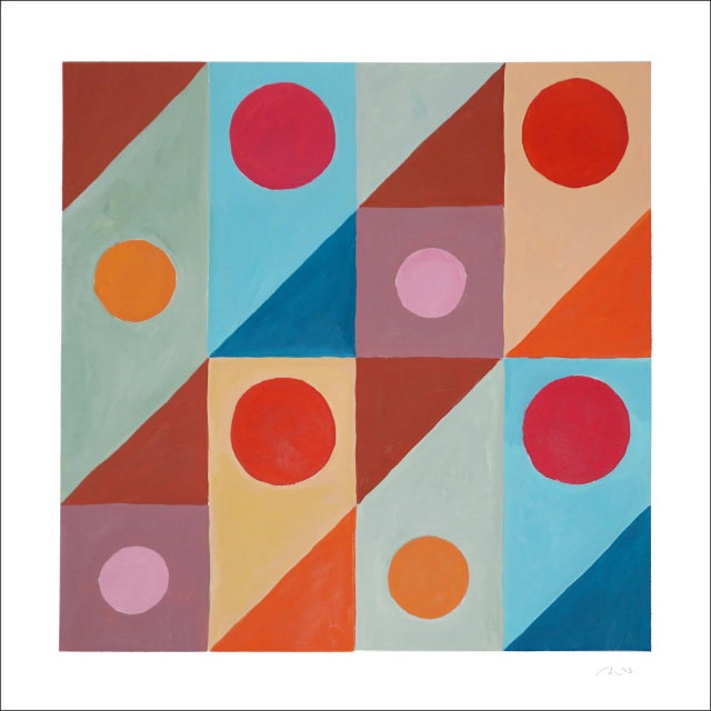 2023 "Geometric Ocean Corals" Geometric Pattern Acrylic Painting on ...