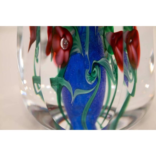 Merritt Vandermark Hand blown Glass Sculptures with Flowers Signed ...