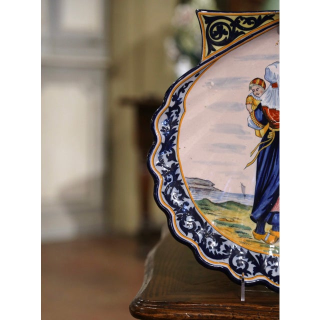 Pair of 19th Century French Painted Faience Shell-Form Platters Signed ...