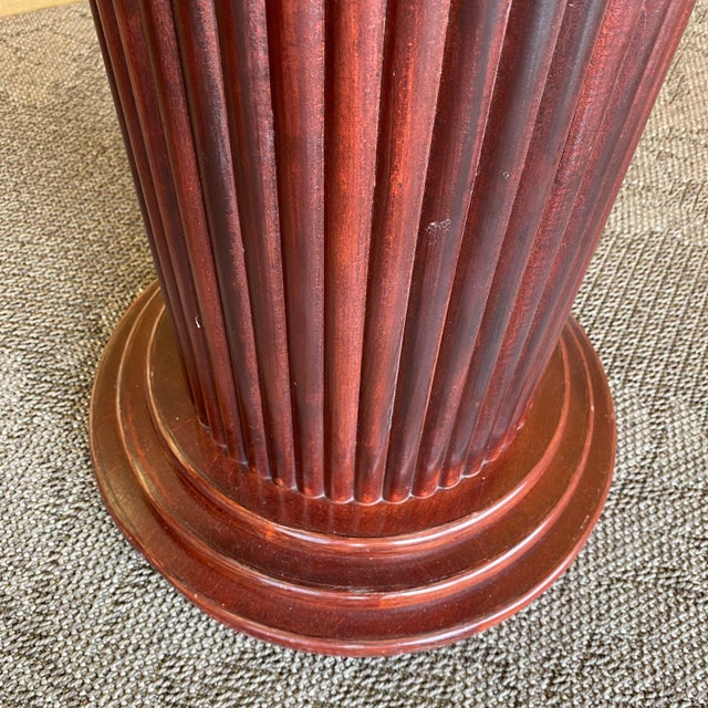 Mahogany Fluted Column Round Dining Table Bases - A Pair | Chairish