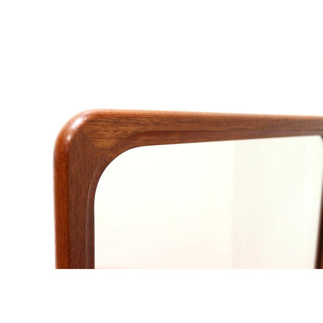 Mid Century Modern Vintage Teak Framed Mirror Danish Style | Chairish
