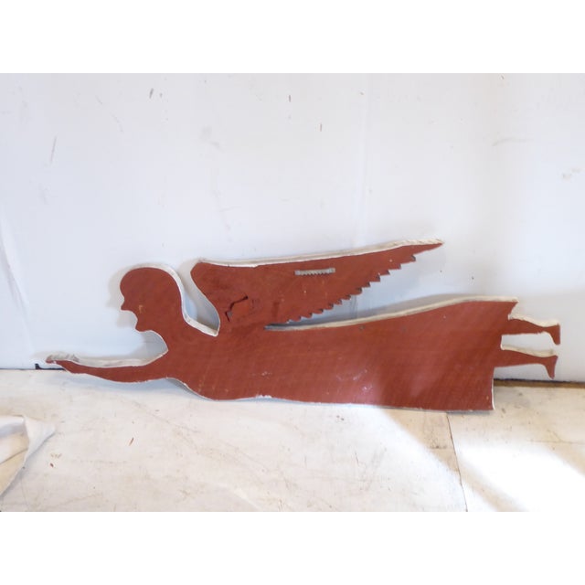 Vintage Rustic Wooden Angel | Chairish