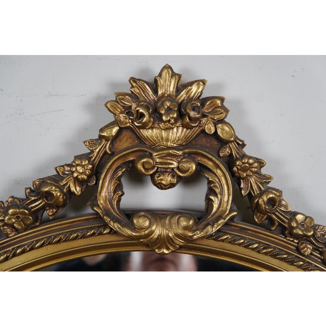 Antique French Neoclassical Round Giltwood Floral Acanthus Wall Vanity ...