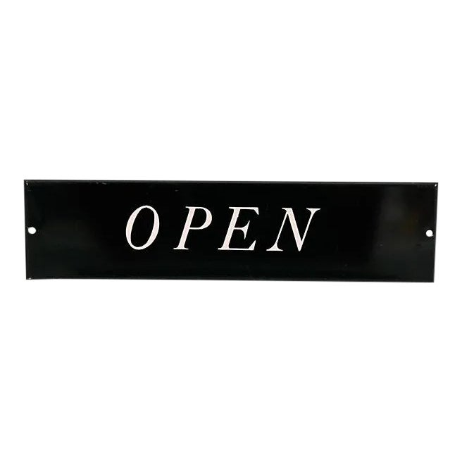 Old Store Stock Vintage Metal Open Store Sign | Chairish