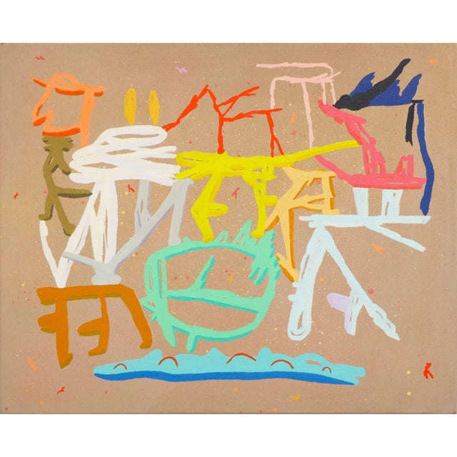 2022 "Supporting Cast 1" Colorful Pastel Contemporary Abstract Painting ...