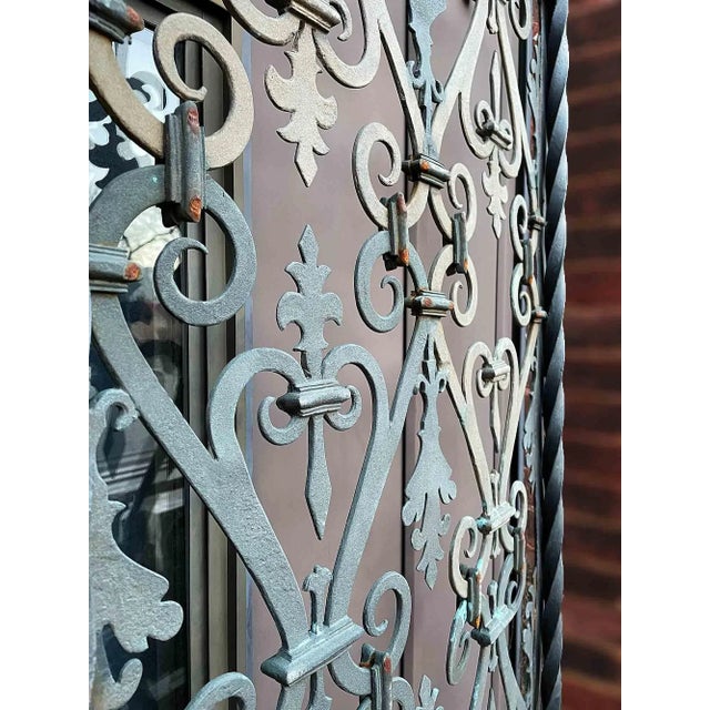 Antique Decorative Wrought Iron Window Panel | Chairish