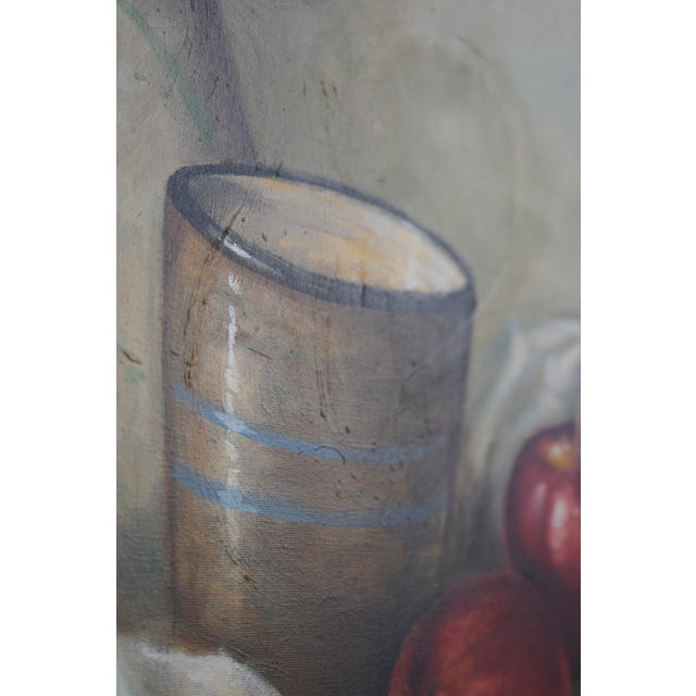 r.martin Artist Signed Still Life Oil Painting on Canvas | Chairish