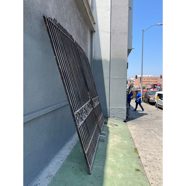 1920s Oversized Gothic Driveway Gates in Solid Iron - Set of 2 | Chairish