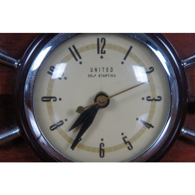 Mid 20th Century United Clock Co Model 811 Nautical Maritime Sailboat ...