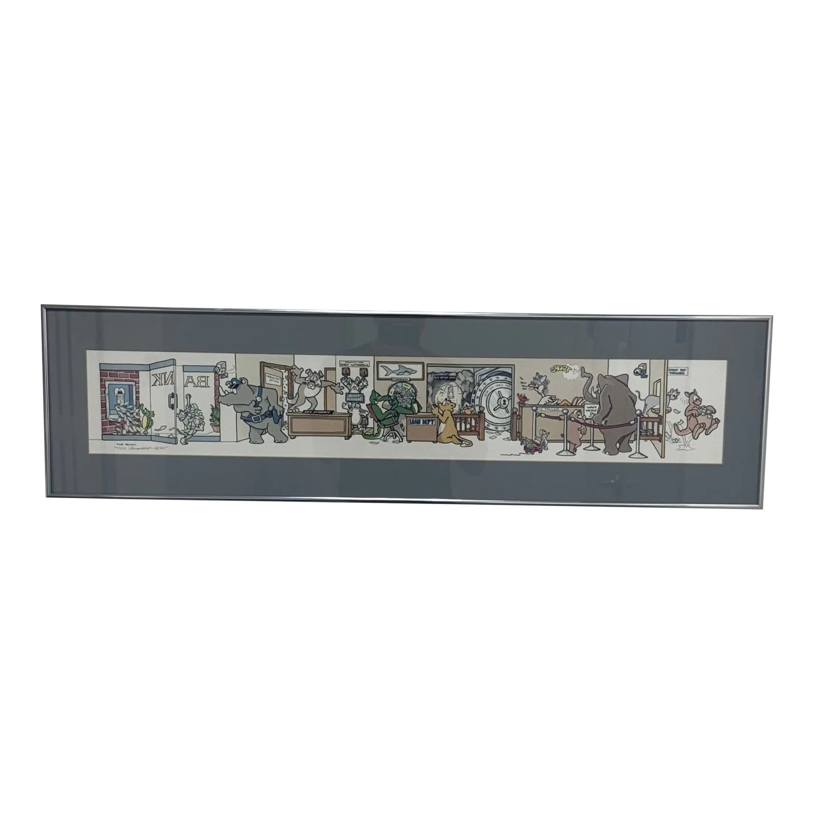 Circa 1985 Robert Marble "The Bank" Offset Lithograph + Signed Edition ...