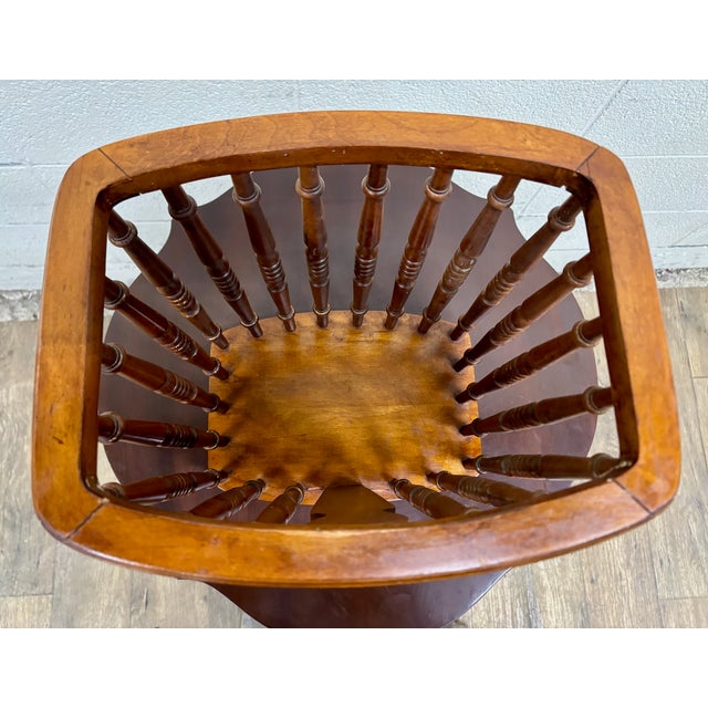 Vintage Tell City Chair Co Maple Spindle Magazine Rack Waste Basket ...