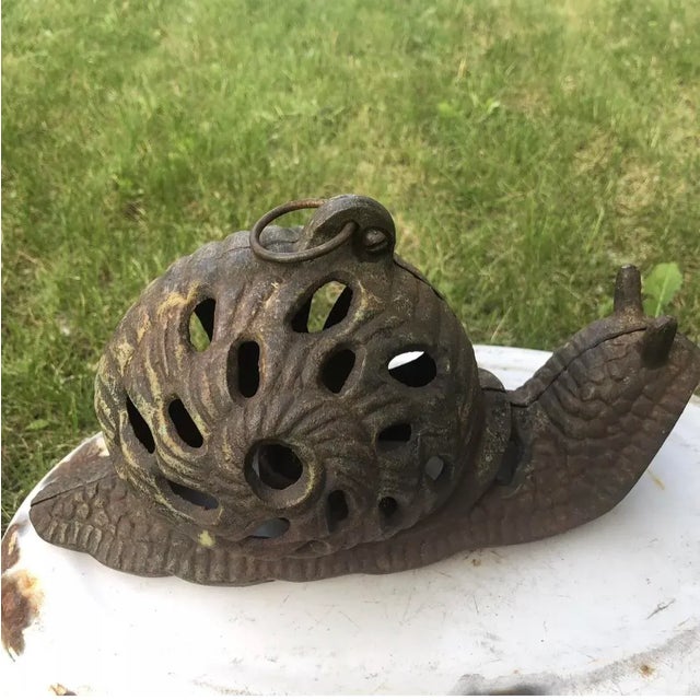 Vintage Cast Iron Snail Japanese Lantern | Chairish