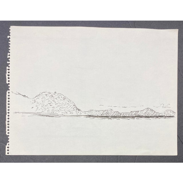 Hayward Cirker Caribbean Beach Scene Drawing | Chairish