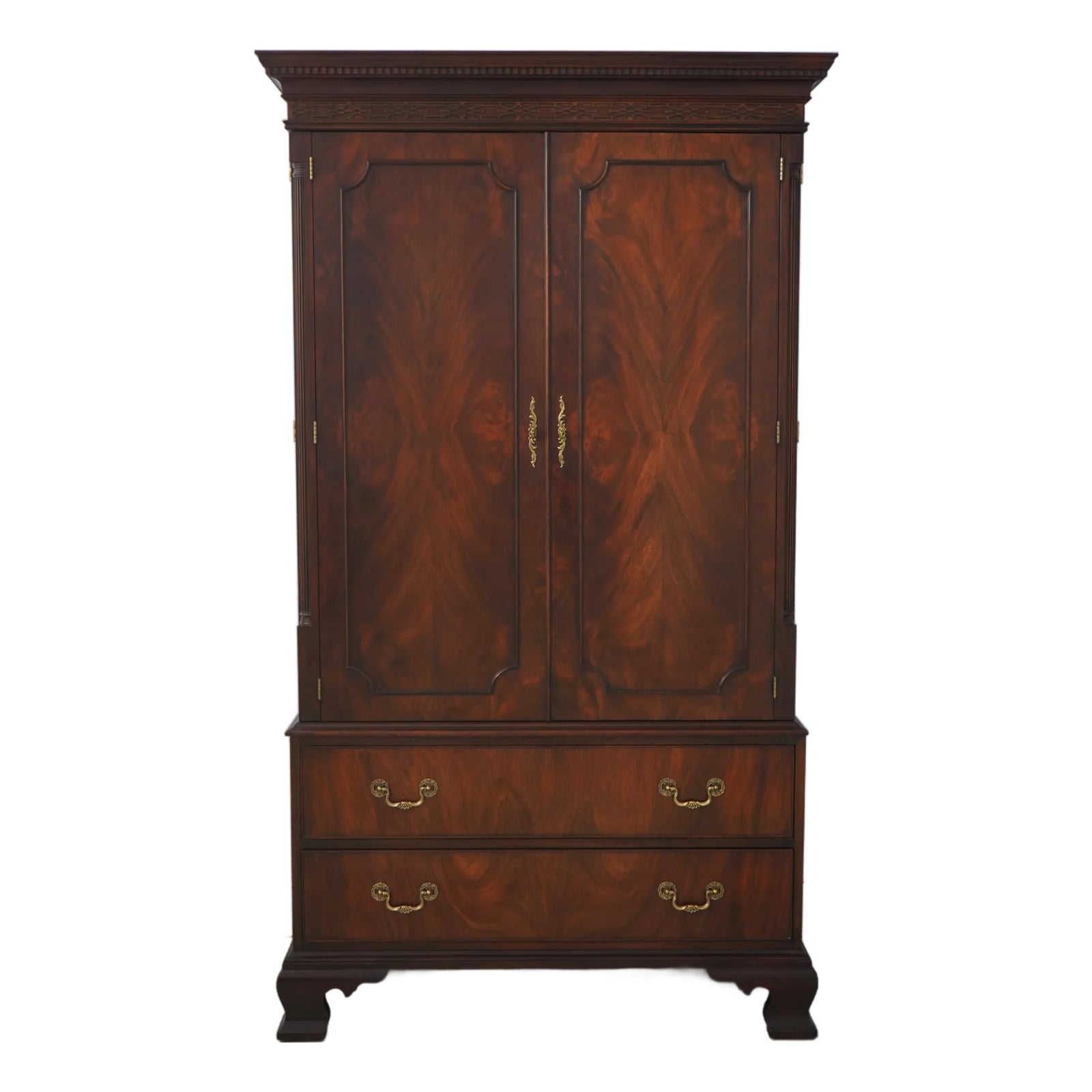 Henkel Harris Mahogany Tall Wardrobe Chifferobe Armoire | Chairish
