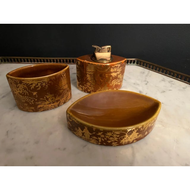 Vintage Piero Fornasetti Piccolo Coromandel Chinoiserie Smoking Set- 3 ...