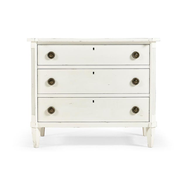 Swedish White Painted Commode | Chairish
