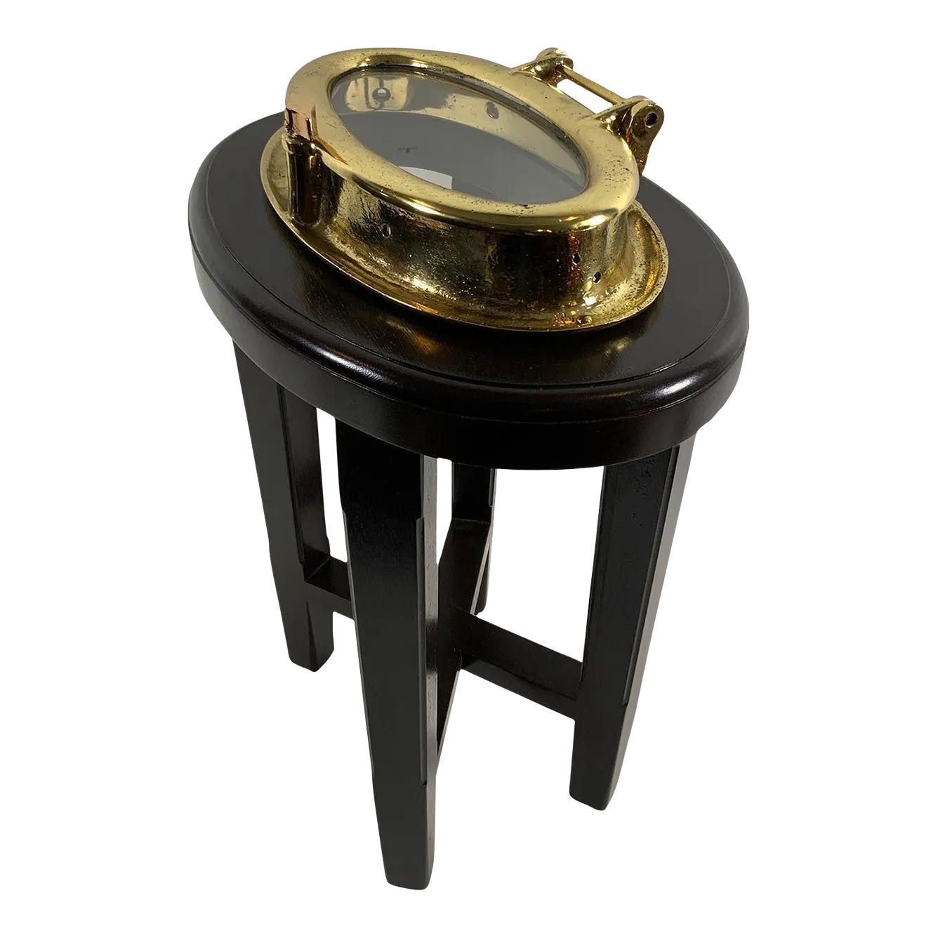 Solid Brass Catboat Porthole Table | Chairish