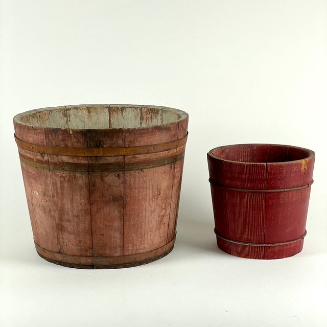 Pair of Antique Mid 19th Century Primitive Wooden Maple Sap Buckets ...