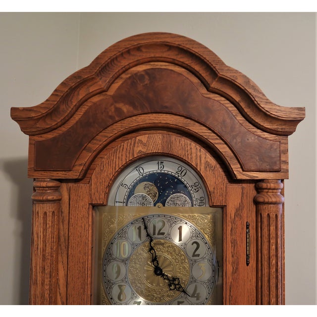 Emperor Clock Company Solid Oak Grandfather Clock Weight Driven | Chairish
