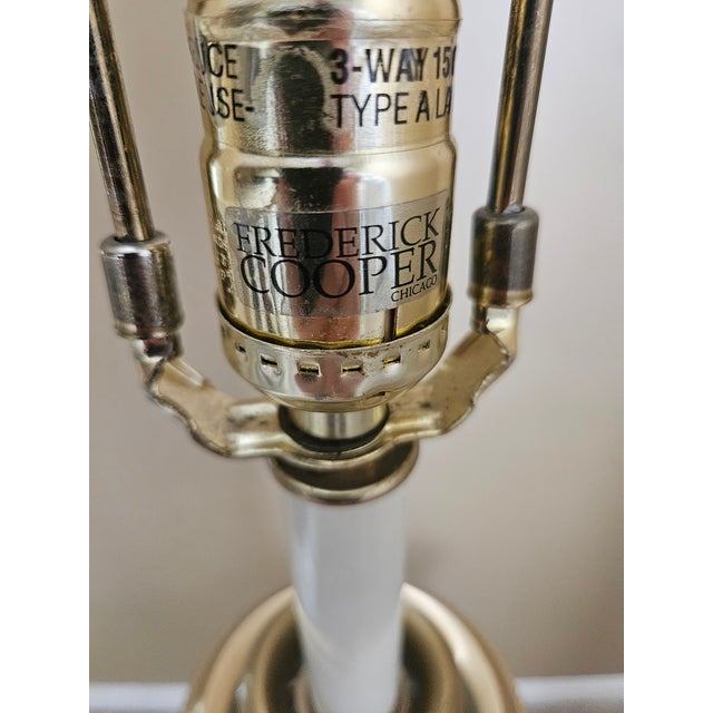 Late 20th Century Vintage Frederick Cooper Brass Floor Lamp With Round ...